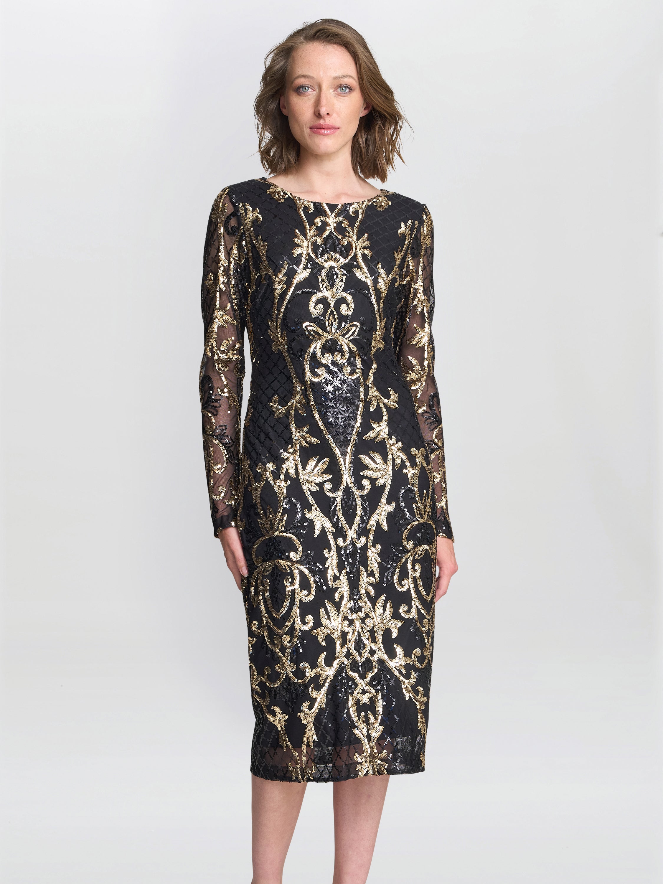 April Two Tone Sequin Dress – Gina Bacconi